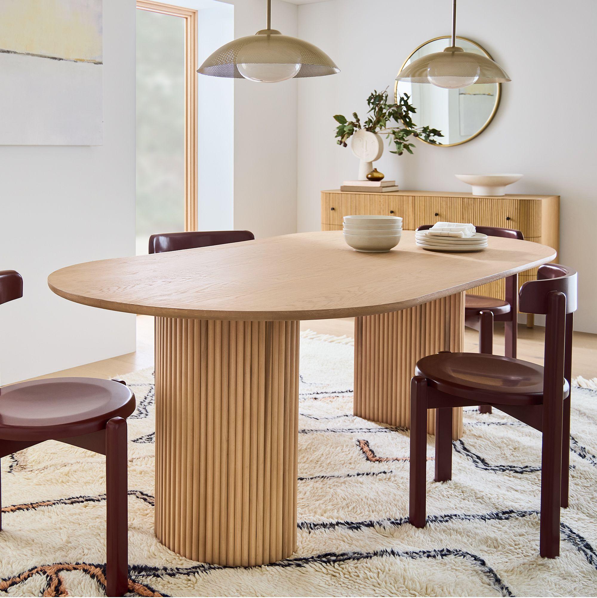 Oval light wood dining table store